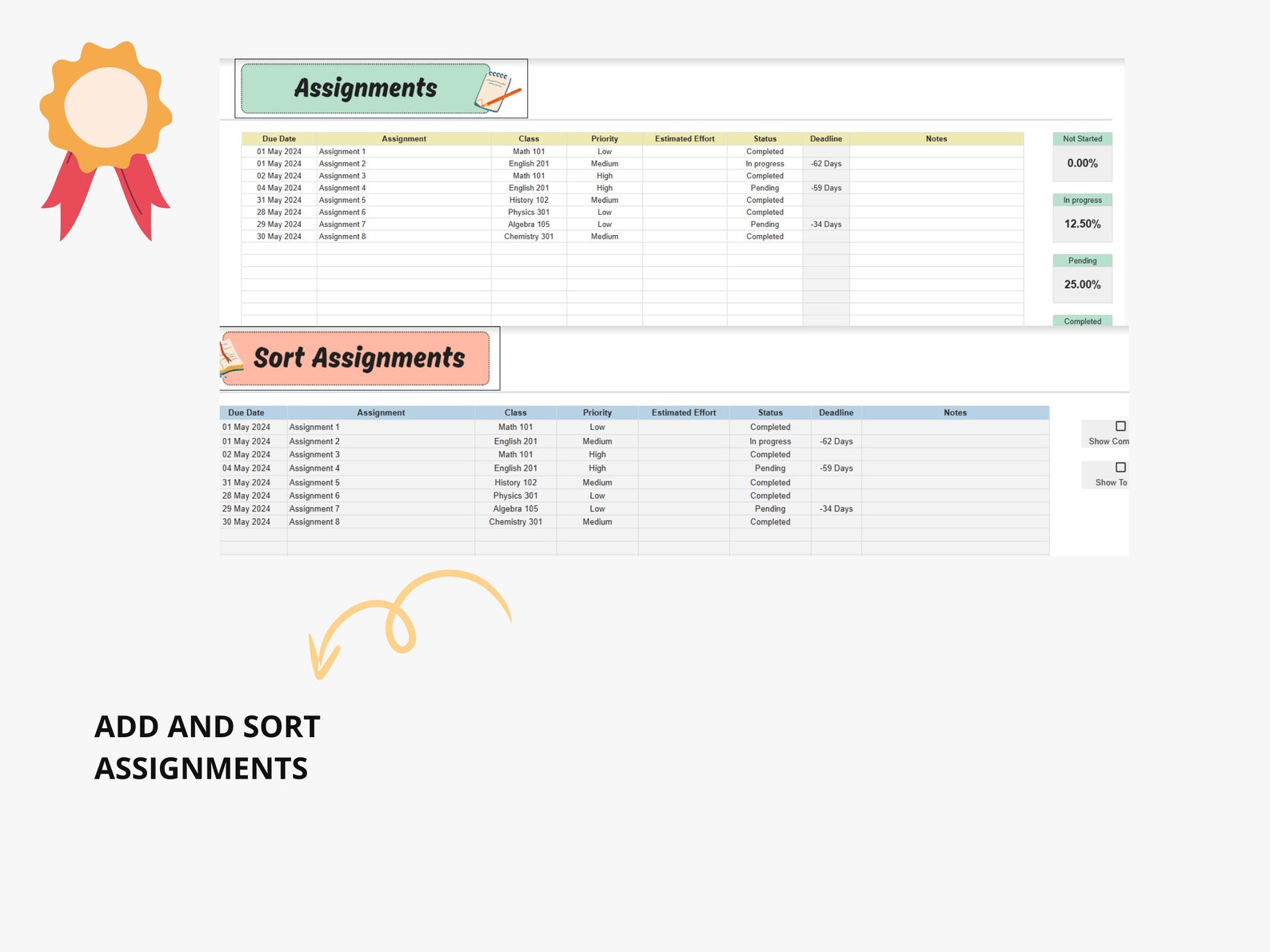 Ultimate Academic Spreadsheet - Google Sheets - Etsy