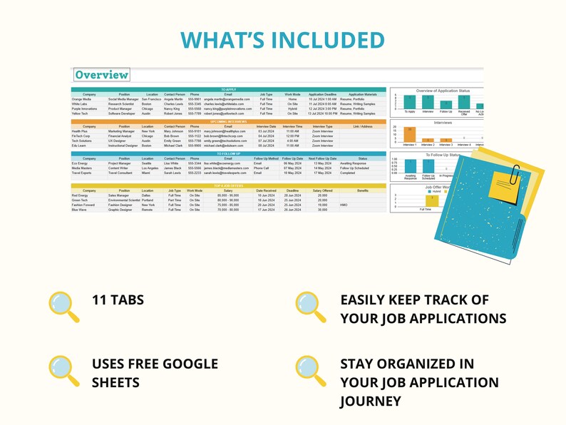 Ultimate Job Application Spreadsheet - Google Sheets - Etsy