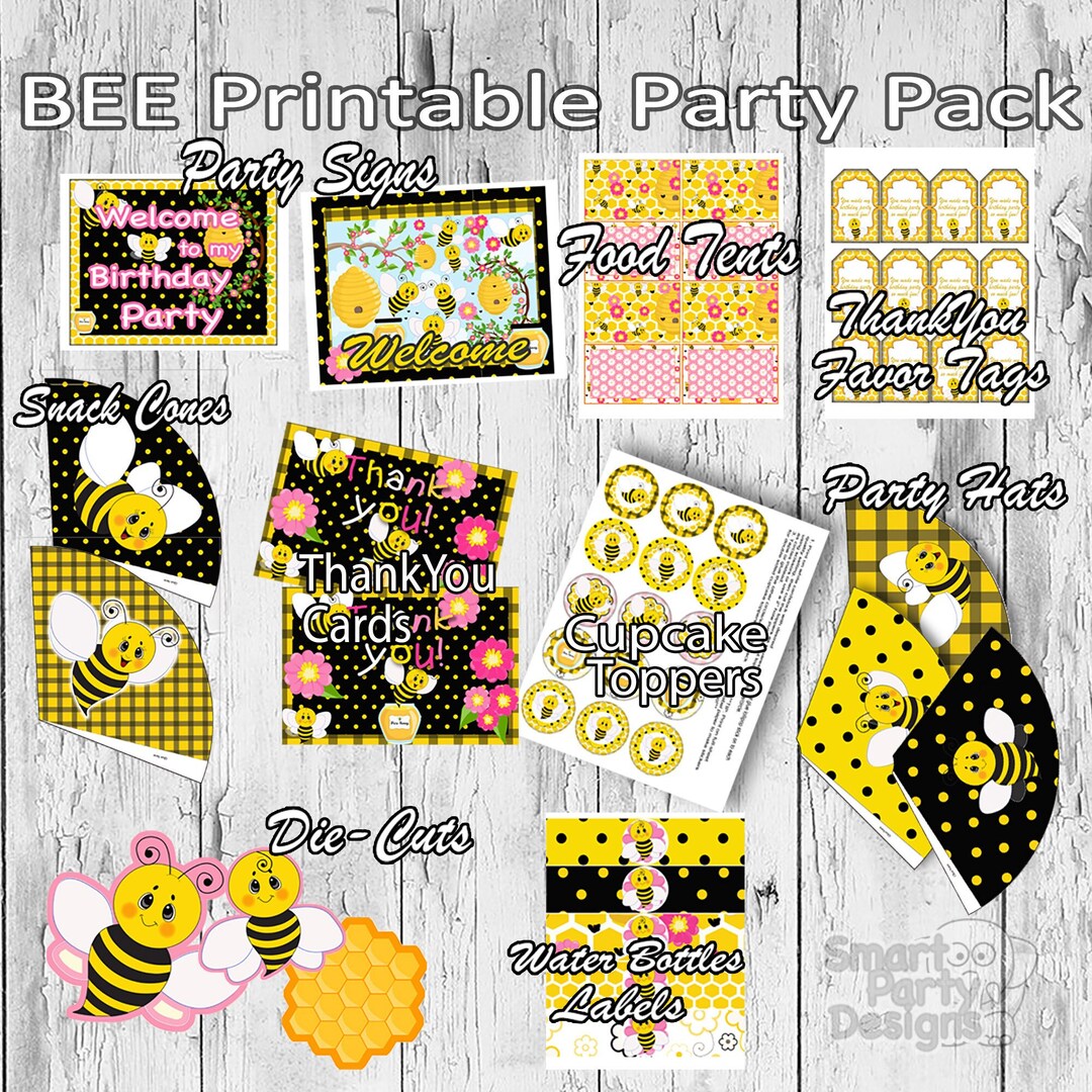 Bee Birthday Party Package 1st Birthday Kid Party Bumble Bee - Etsy