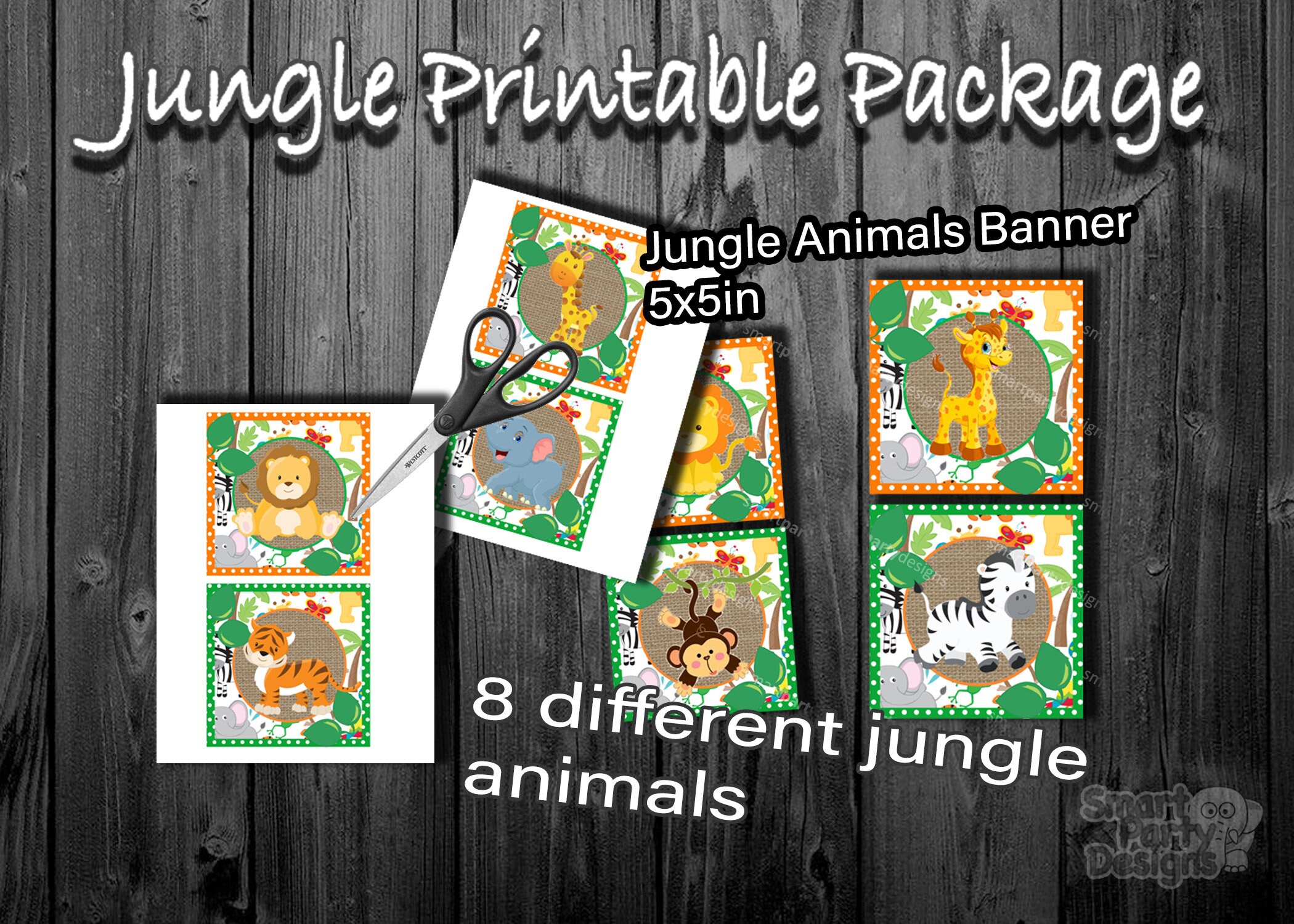 Jungle Safari Birthday Bundle Printable Jungle 1st Birthday Free Safari ...