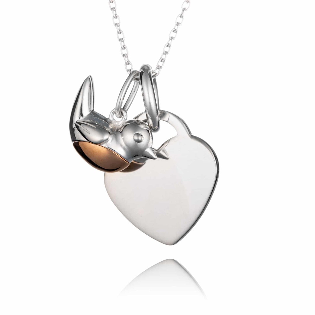 Sterling Silver Robin Memorial Necklace - Personalise Necklace - When ...