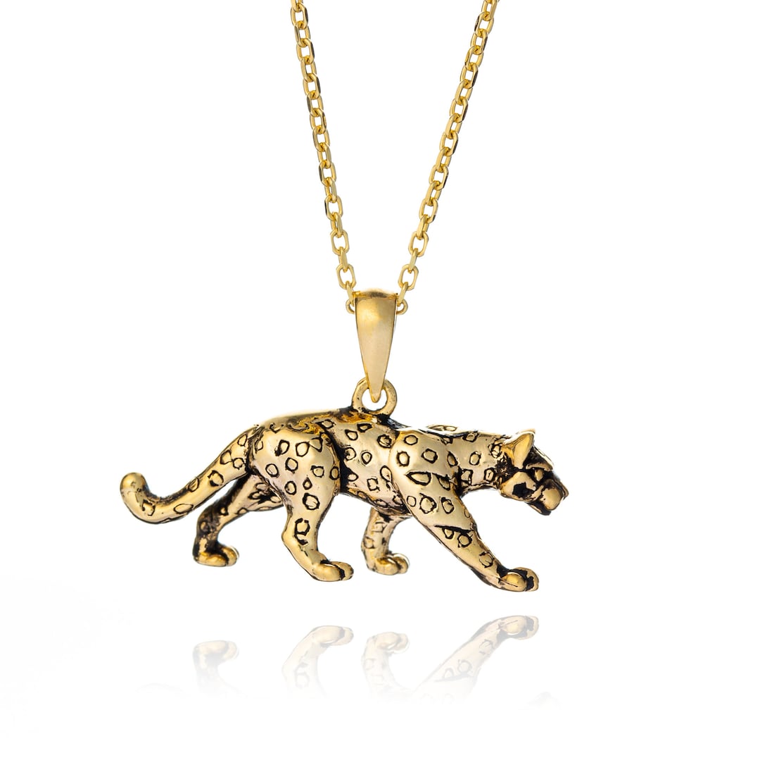 Gold Leopard Necklace - Leopard Jewellery - Leopard Print Necklace ...