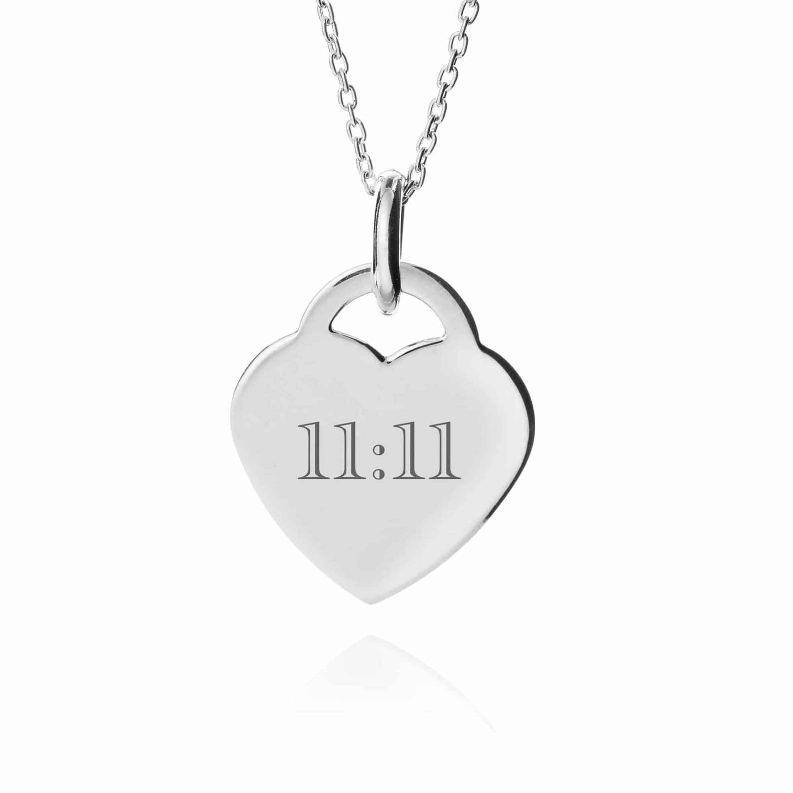 11:11 Heart Necklace Sterling Silver Heart Necklace - Etsy
