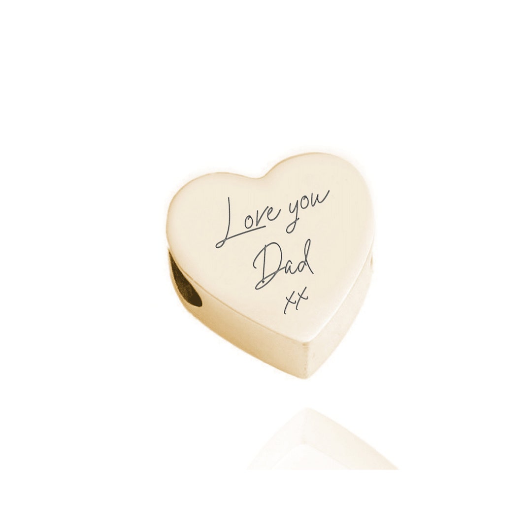 Gold Pandora Compatible Handwriting Charm Personalized - Etsy