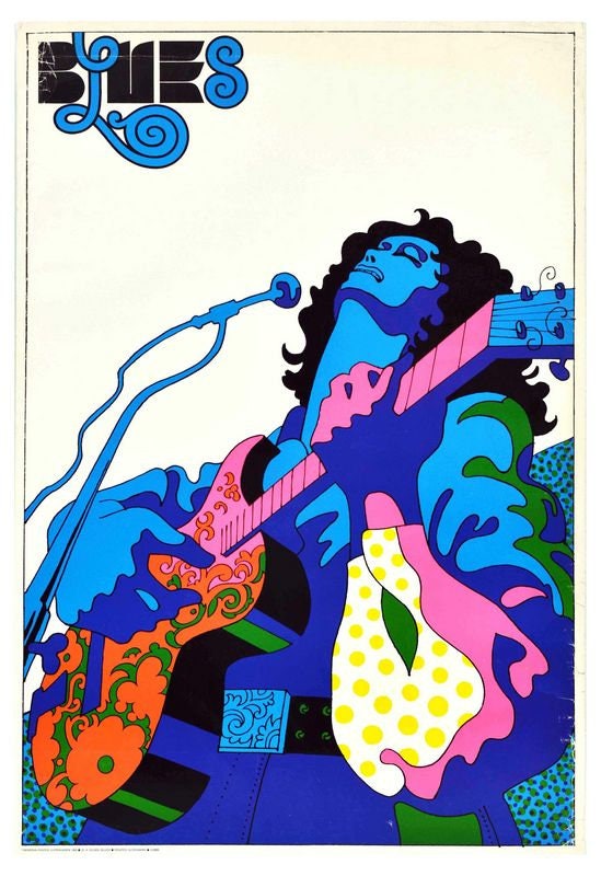 Vintage the Blues Music Poster Print A3/A4 - Etsy