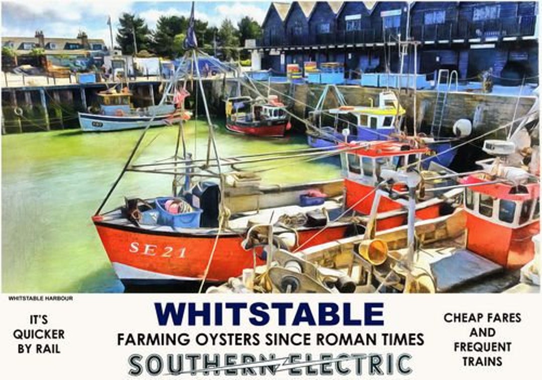 Vintage Style Railway Poster Whitstable Kent A4/A3/A2 Print - Etsy
