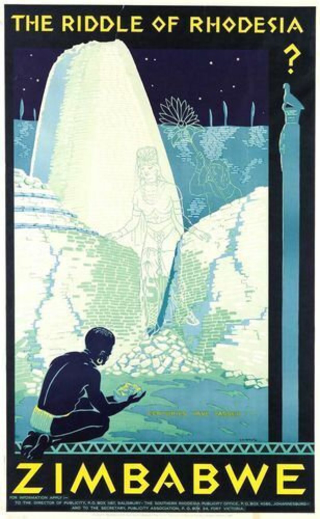 Vintage Zimbabwe Rhodesia Tourism Poster Print A3/a4 - Etsy