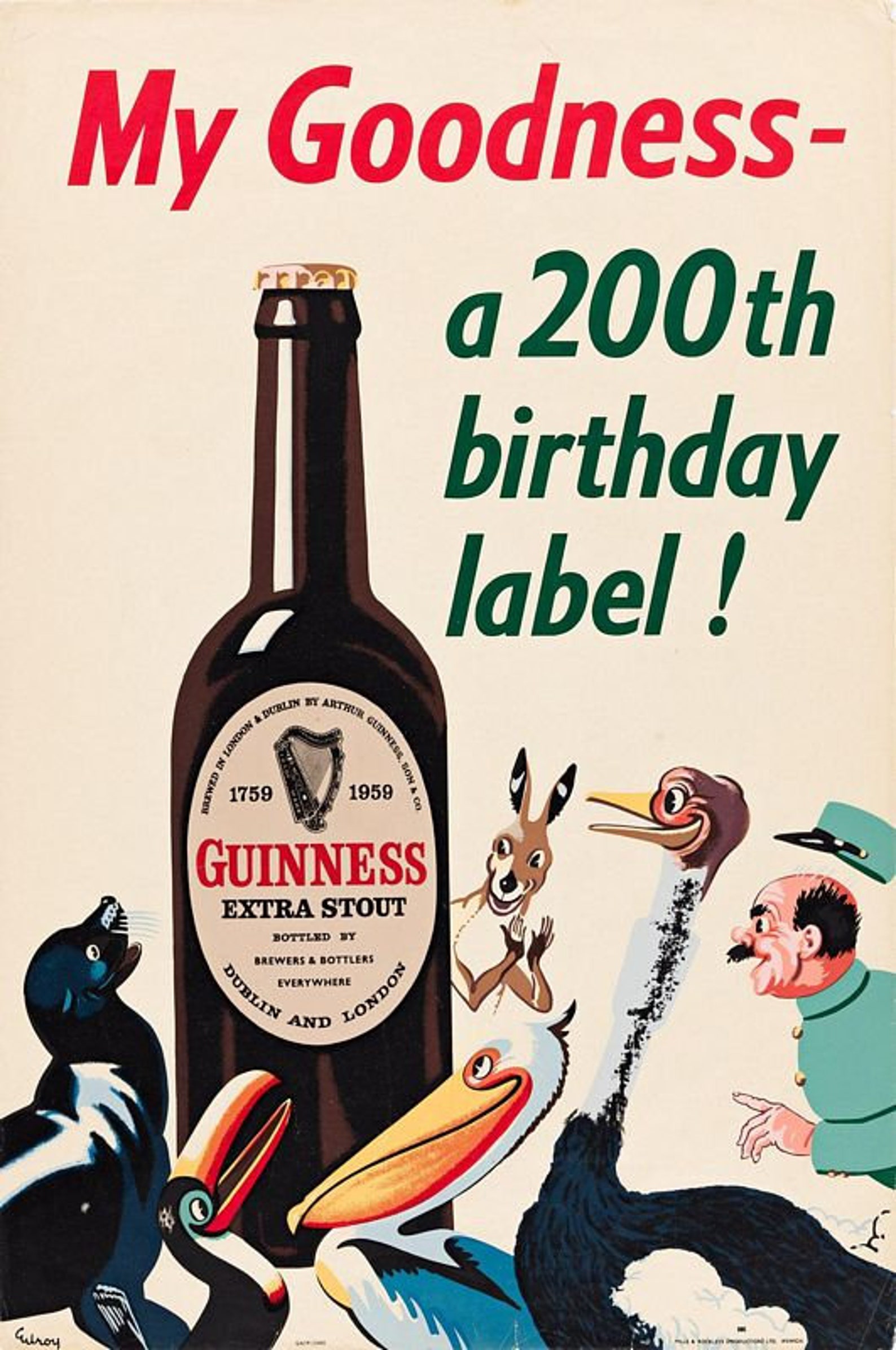 Vintage Guinness 200th Anniverary Advertisement Poster Print A3/A4 - Etsy