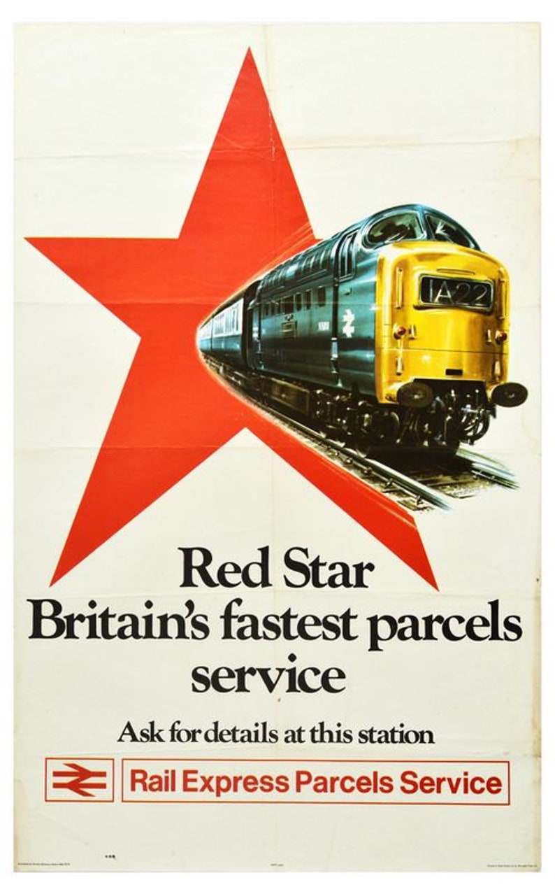 Vintage British Rail Red Star Parcel Service Railway Poster Print A3/A4 ...