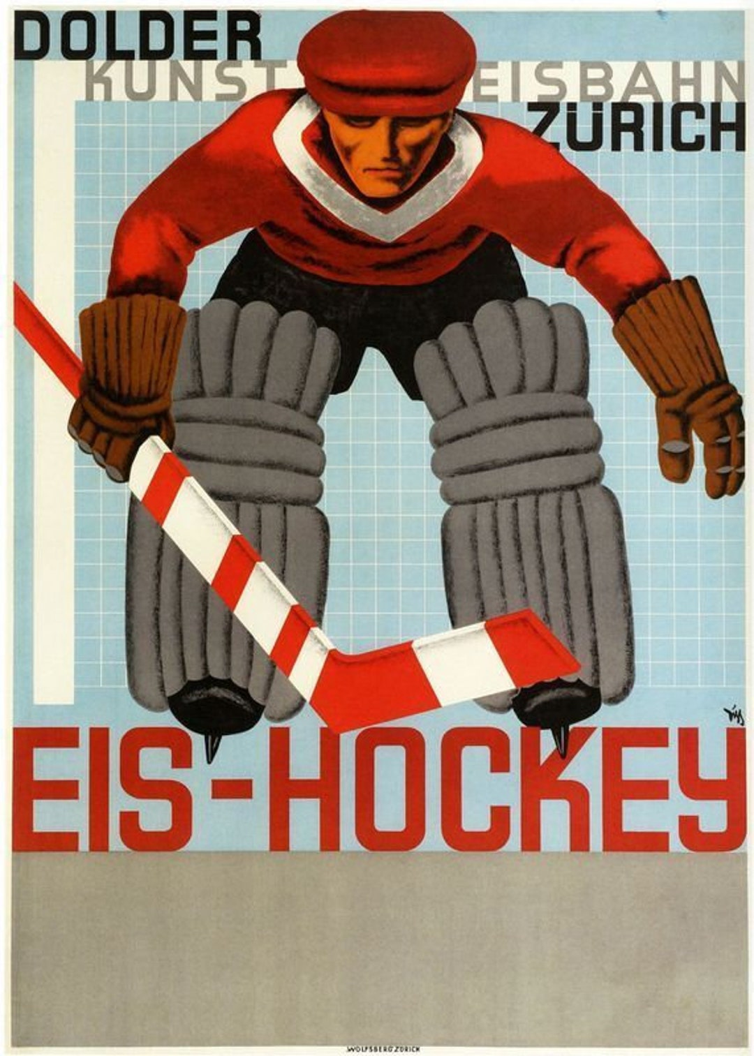 Vintage Swiss Ice Hockey Poster A3/a2 Print - Etsy