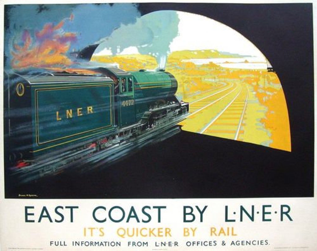Vintage LNER East Coast by LNER Railway Poster A3/A4 Print - Etsy
