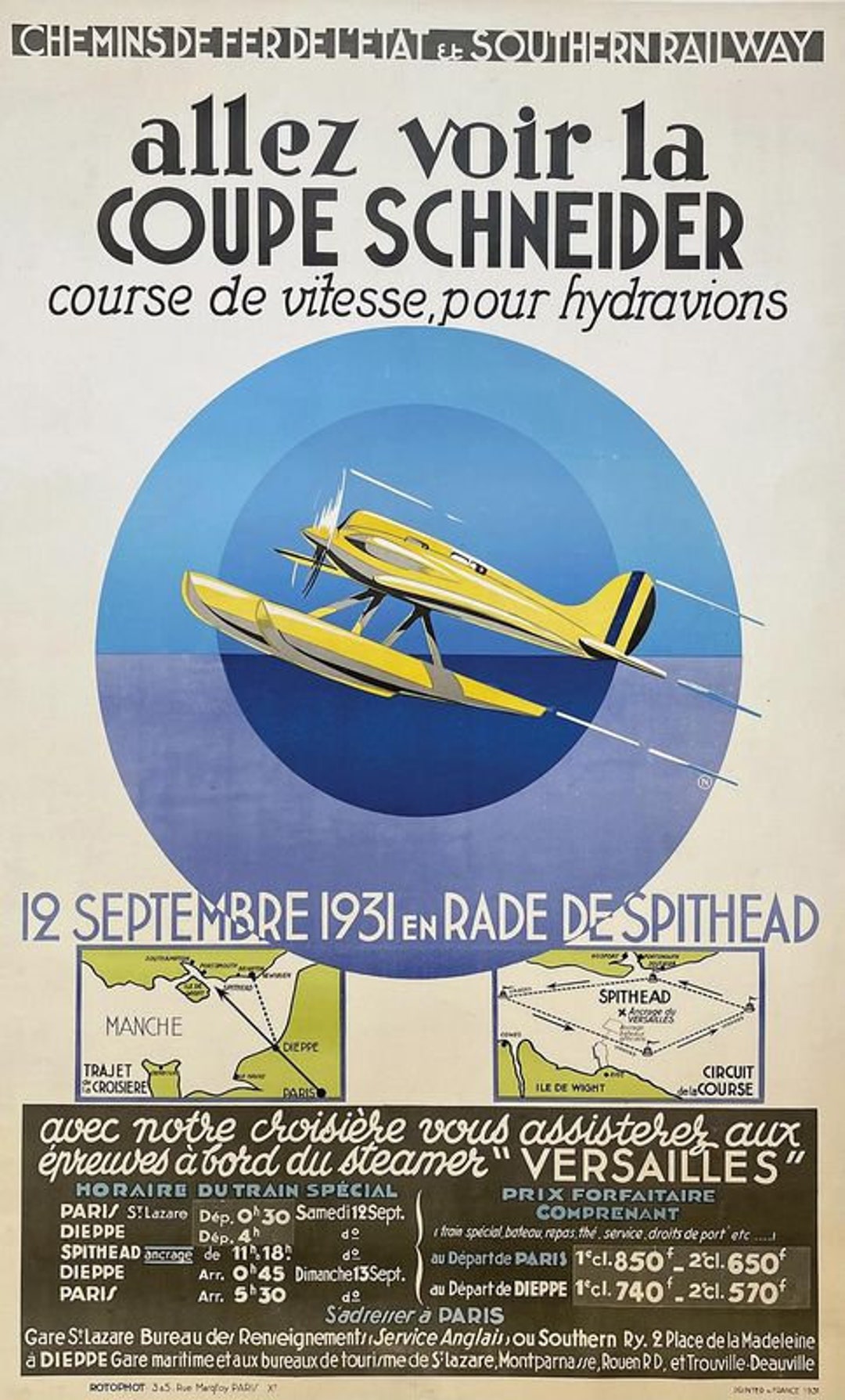 Vintage 1931 Schneider Trophy Aviation Poster Print A3/A4 - Etsy
