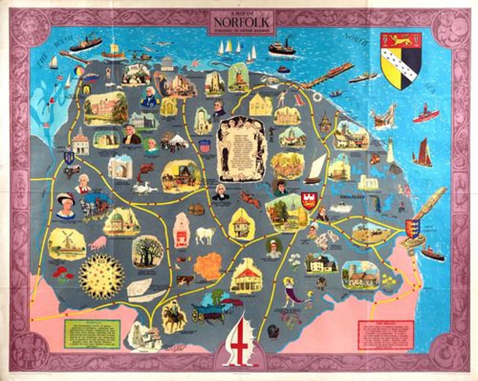 Vintage British Rail Map of Norfolk Railway Poster A3/A4 Print - Etsy