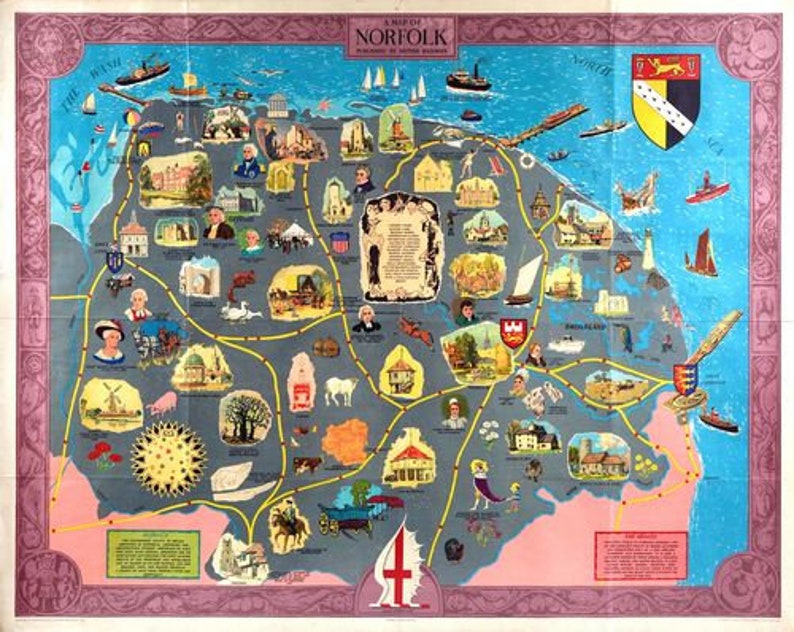 Vintage British Rail Map of Norfolk Railway Poster A3/A4 Print - Etsy UK