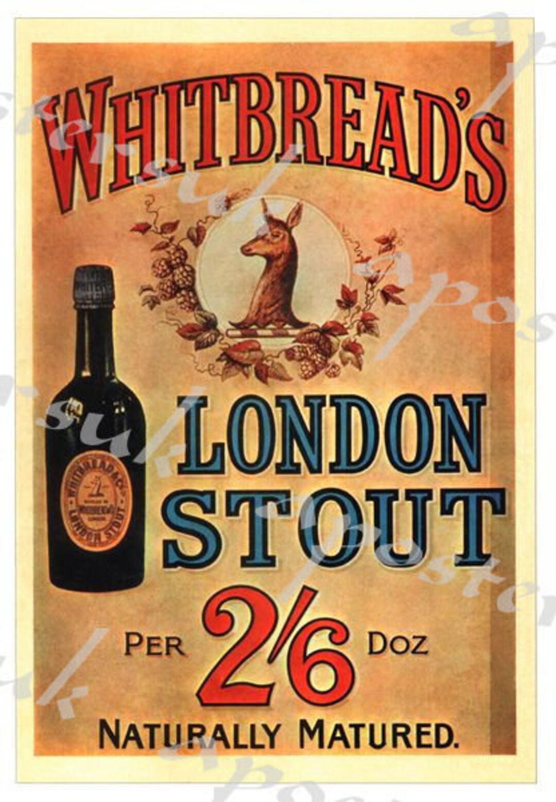 Vintage Whitbreads Beer Advertisement Poster A3/a4 Print - Etsy