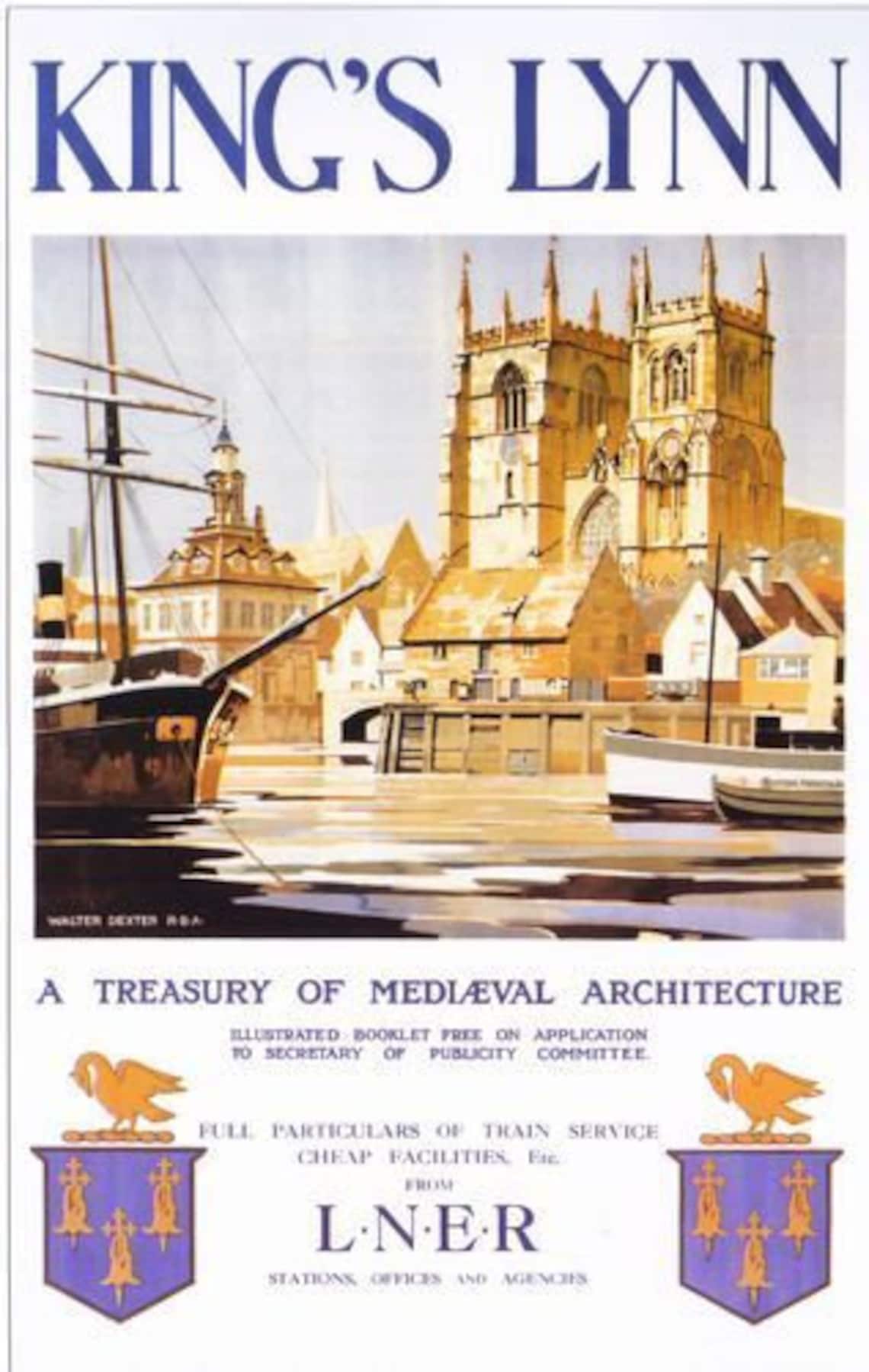 1930's Lner Kings Lynn Railway Poster A3 / A2 Print - Etsy UK