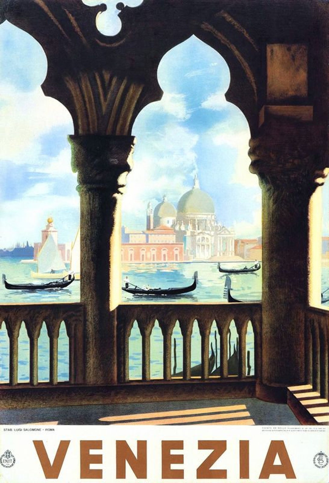 Vintage Venice Italy Tourism Poster Print A3/A4 - Etsy