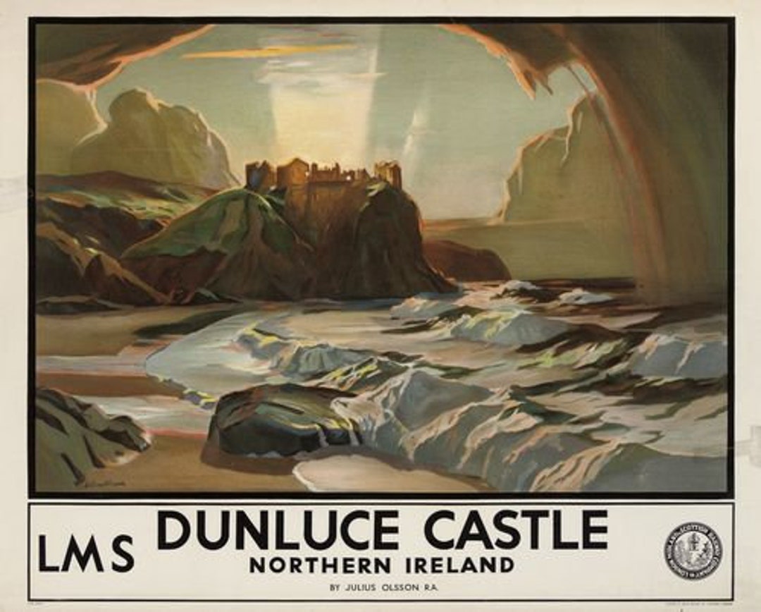Vintage LMS Dunluce Castle Northern Ireland Railway Poster A3/A4 - Etsy