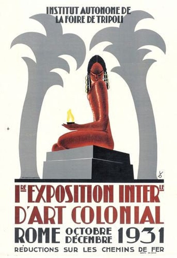 Vintage 1931 Rome Colonial Art Exhibition Tourism Poster A3/A4 | Etsy