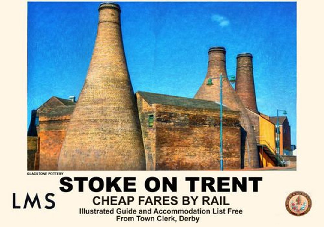 Vintage Style Railway Poster Stoke on Trent Potteries A4/A3/A2 Print - Etsy