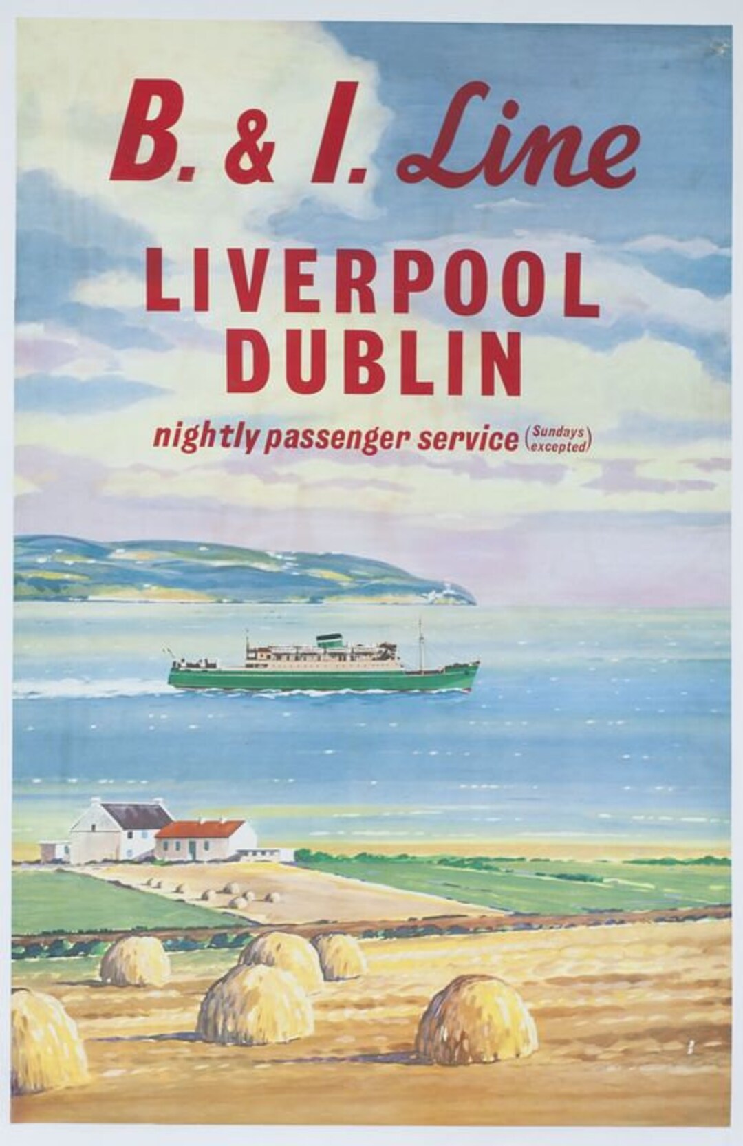 Vintage Liverpool to Dublin Ferry Poster Print A3/A4 - Etsy