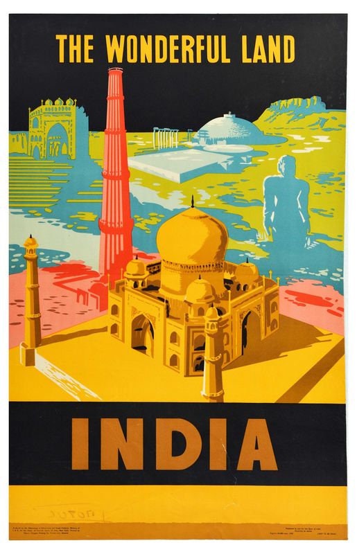 Vintage Wonderful India Tourism Poster Print A3/A4 - Etsy