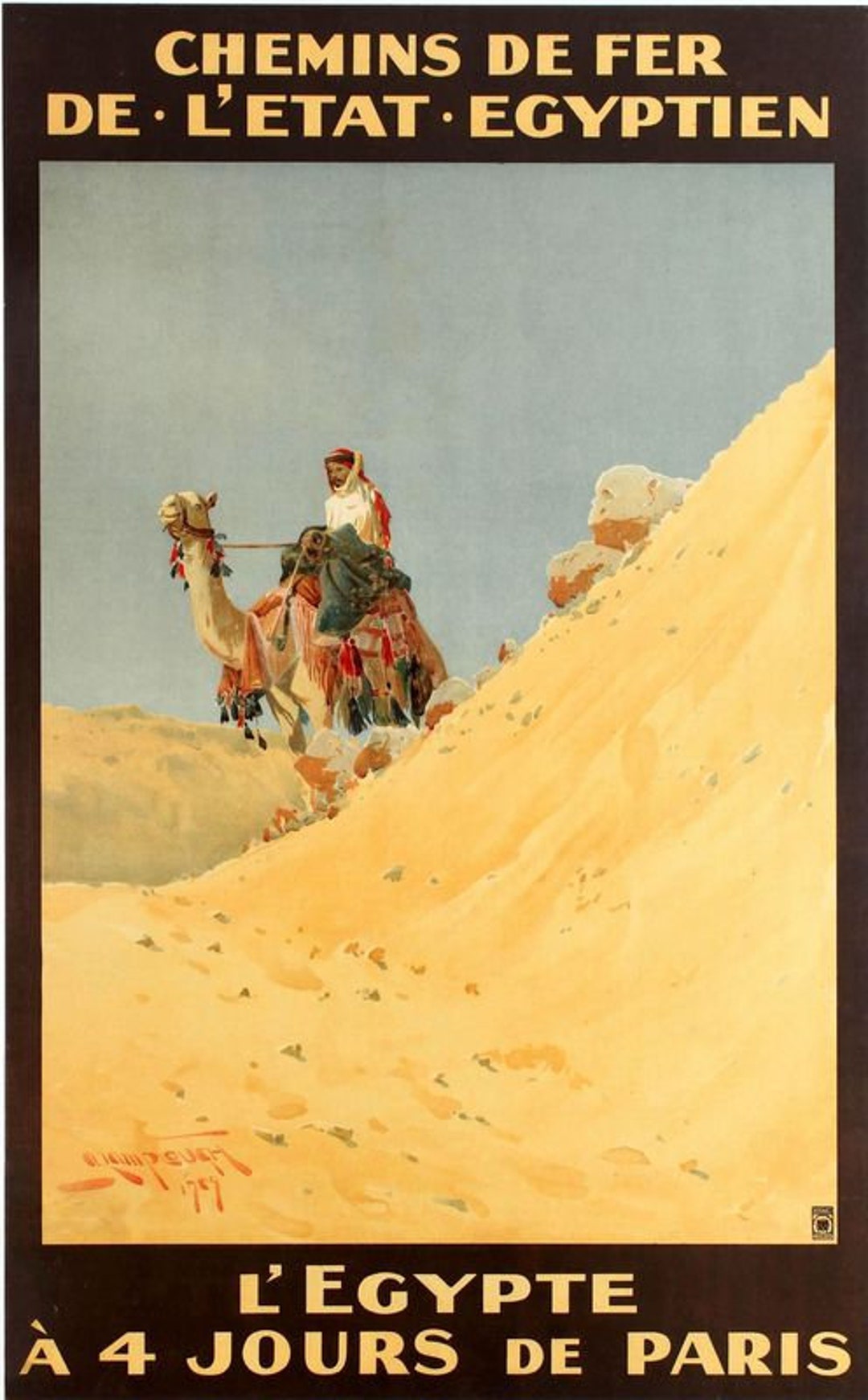 Vintage French Egyptian Tourism Poster Print A3/A4 - Etsy