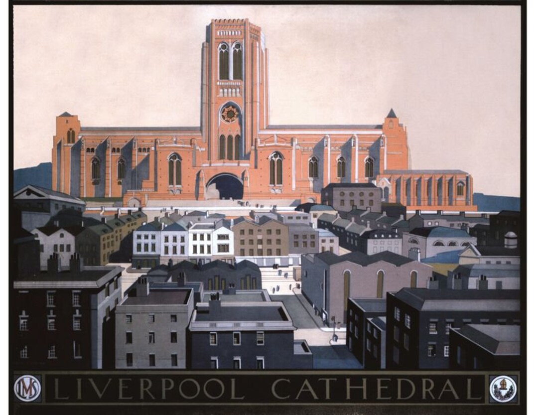 Vintage LMS Liverpool Cathedral Railway Poster Print A3/A4 - Etsy