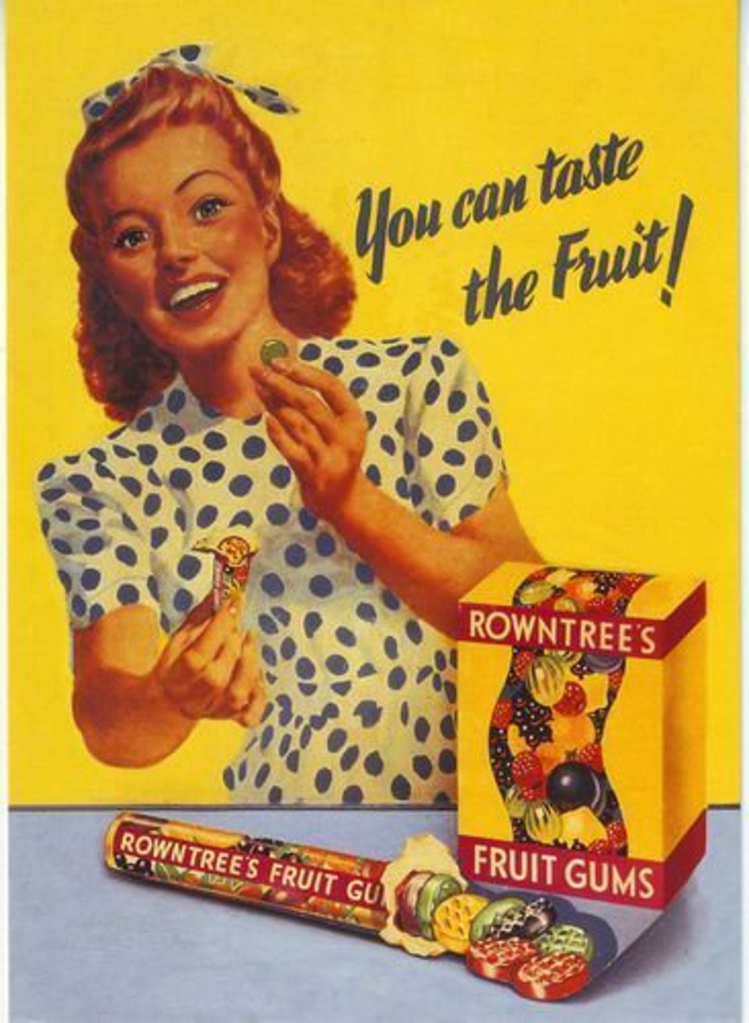 1950's Rowntrees Fruit Gums Advertising Poster Print A3/a4 - Etsy UK