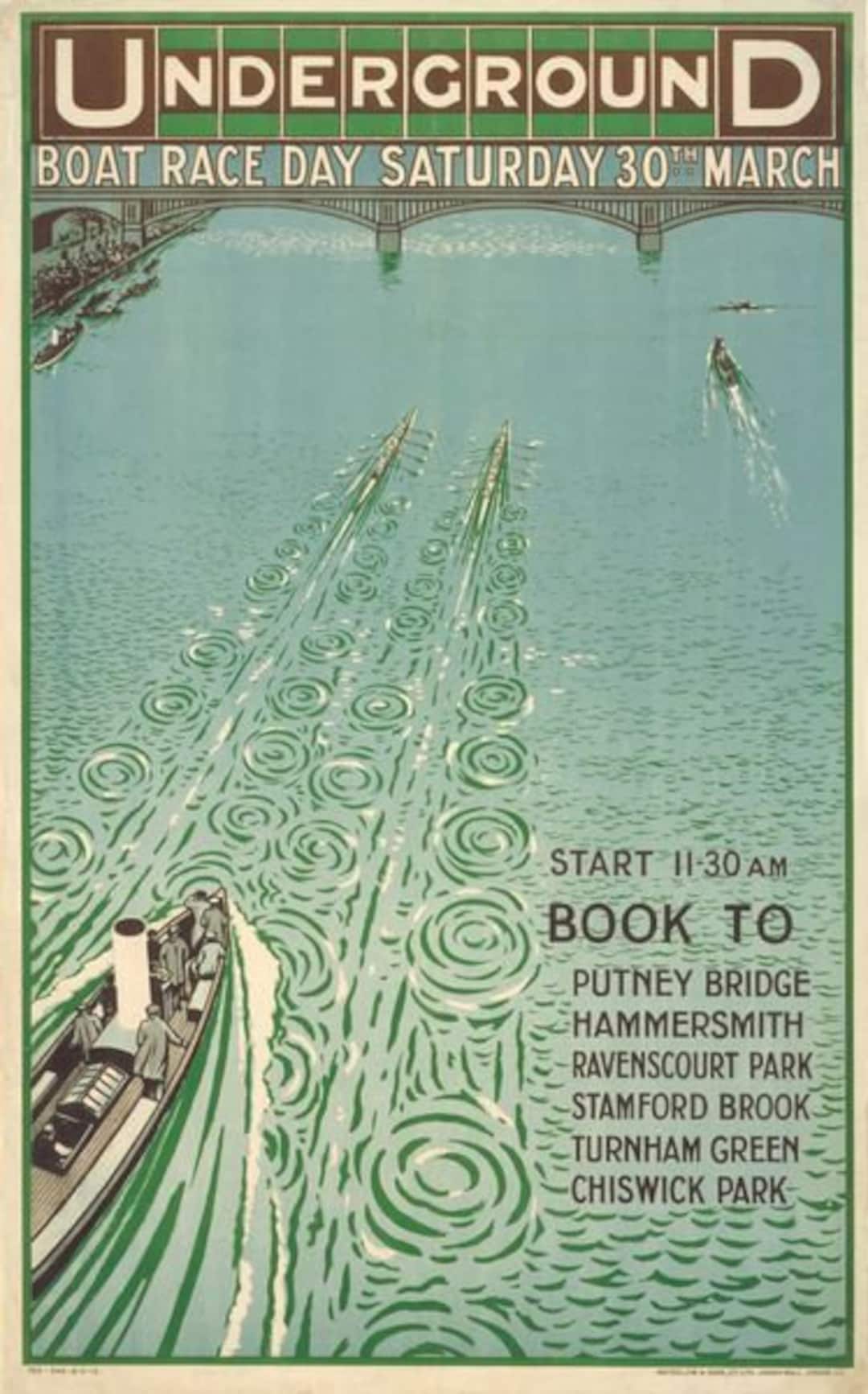 1913 University Boat Race Poster A3/a2/a1 Print - Etsy