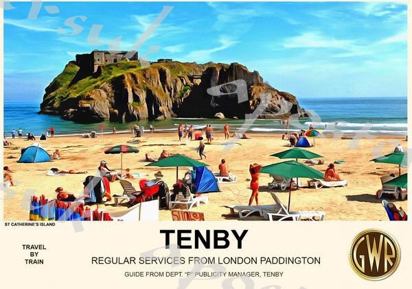 Vintage Style Railway Poster Tenby South Wales A4/a3/a2 Print - Etsy