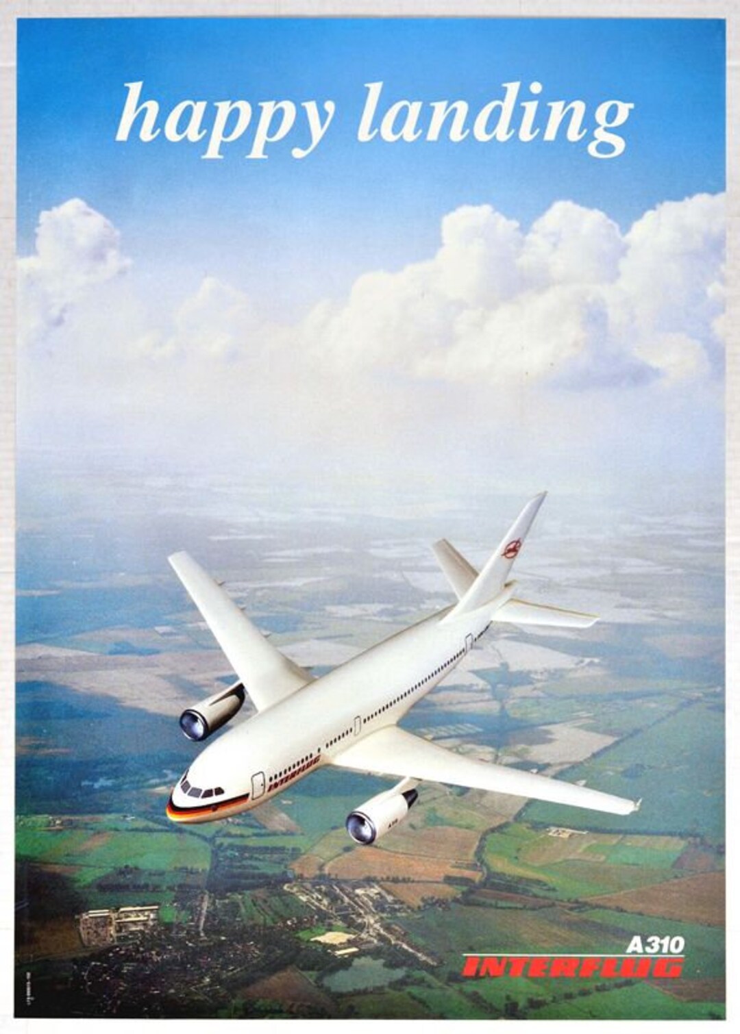 Vintage Interflug East German Airlines Poster Print A3/A4 - Etsy