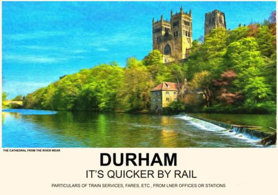 Vintage Style Railway Poster Durham A4/A3/A2 Print - Etsy