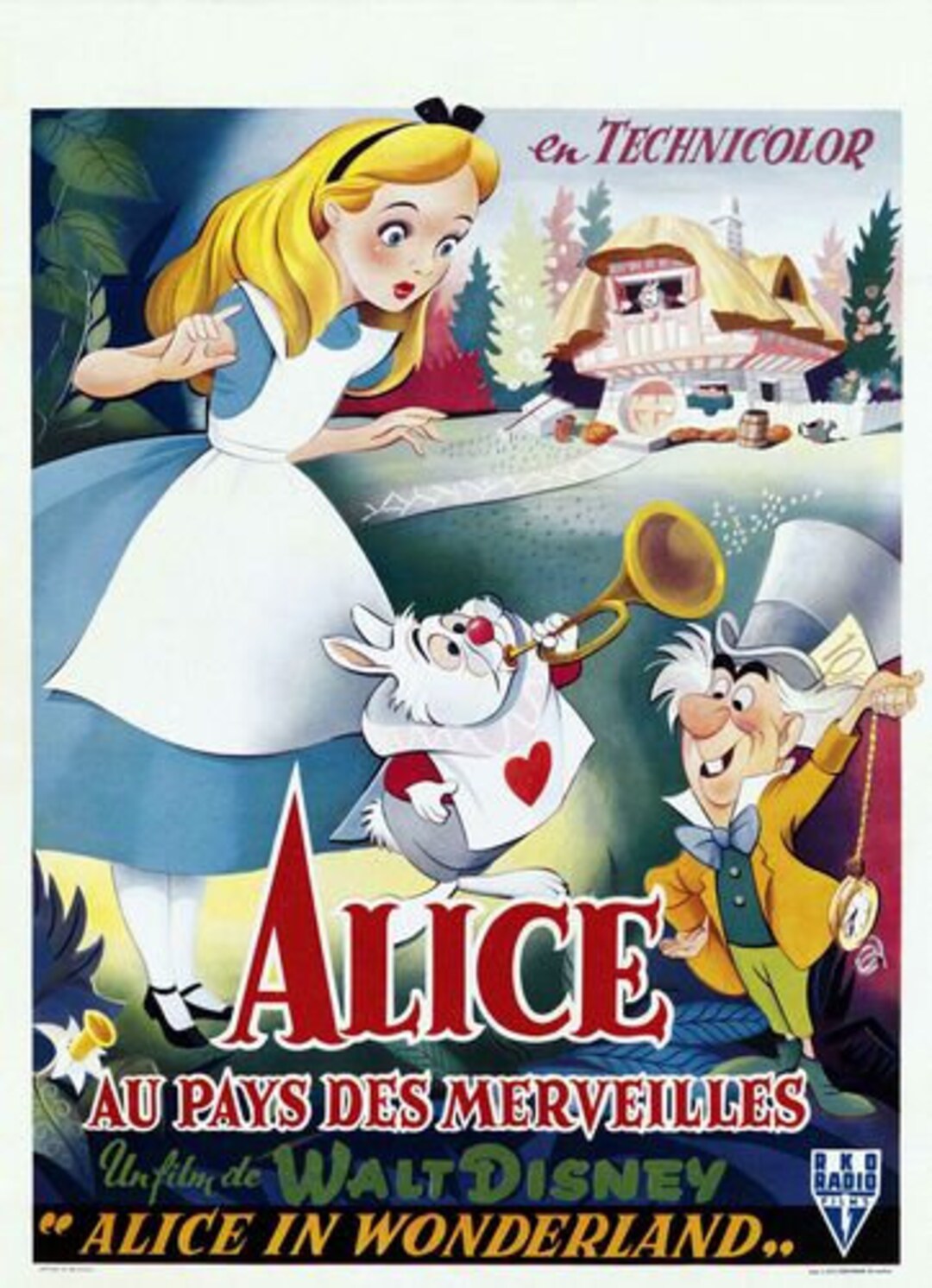 Vintage French Alice in Wonderland Movie Poster Reprint A3/A4 - Etsy
