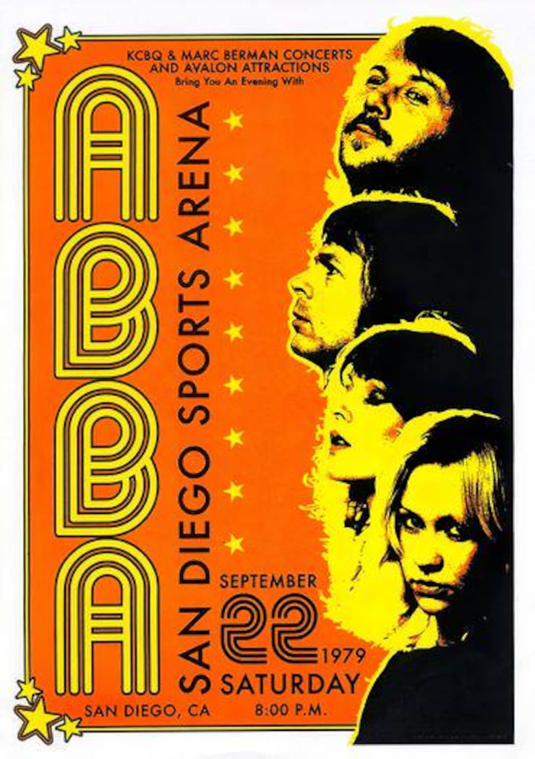 Vintage 1979 Abba San Diego Concert Tour Poster Print A3/A4 - Etsy