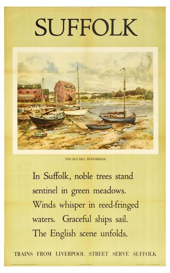 Vintage LNER Suffolk Railway Poster Print A3/A4 - Etsy