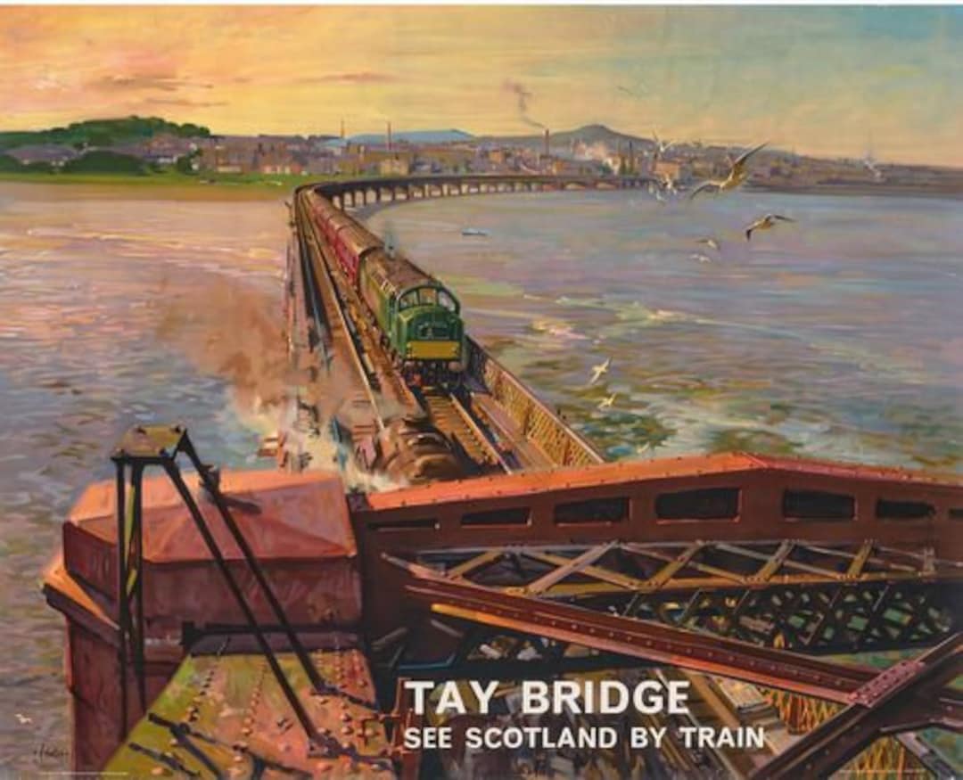 Vintage British Rail Tay Bridge Dundee Railway Poster A3/A4 - Etsy