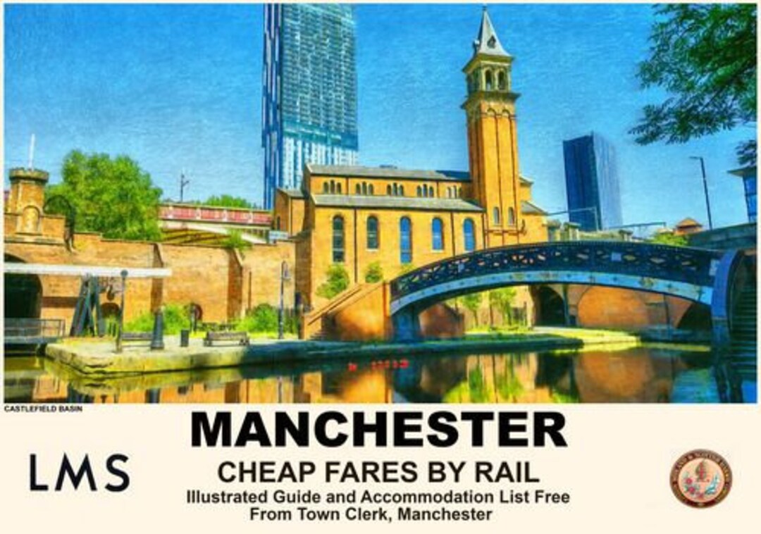 Vintage Style Railway Poster Manchester A4/A3/A2 Print - Etsy