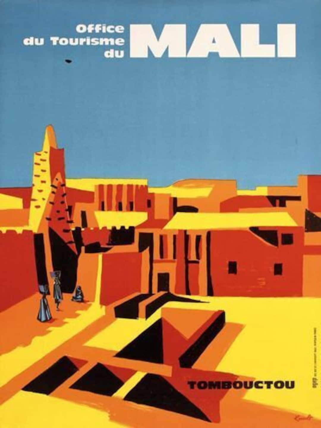 Vintage Timbuktu Mali Tourism Poster Print A3/a4 - Etsy