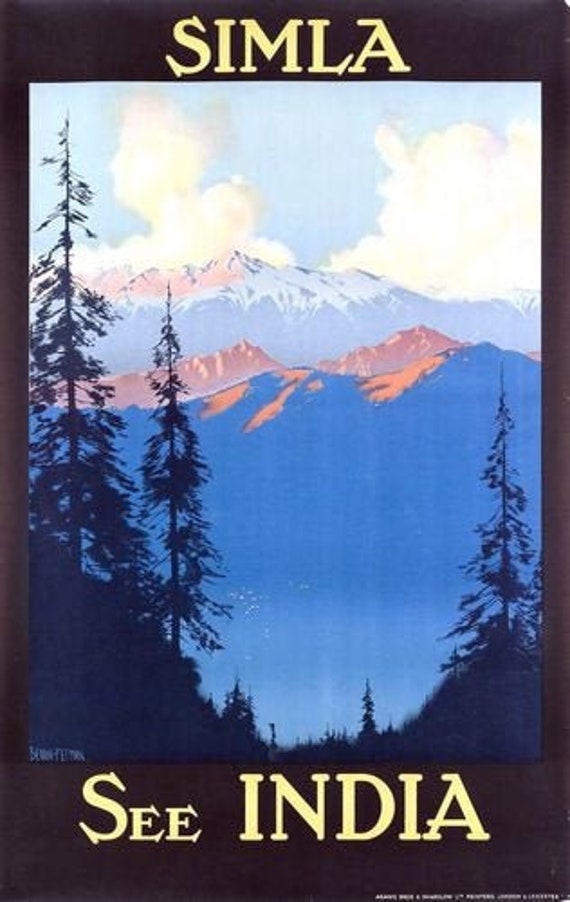 Vintage Simla India Tourism Poster A4/A3 Print | Etsy