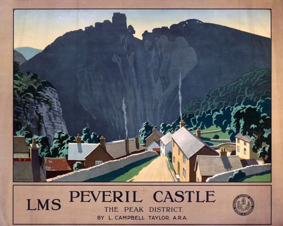 Vintage LMS Peveril Castle Peak District Railway Poster Print A3/A4 - Etsy