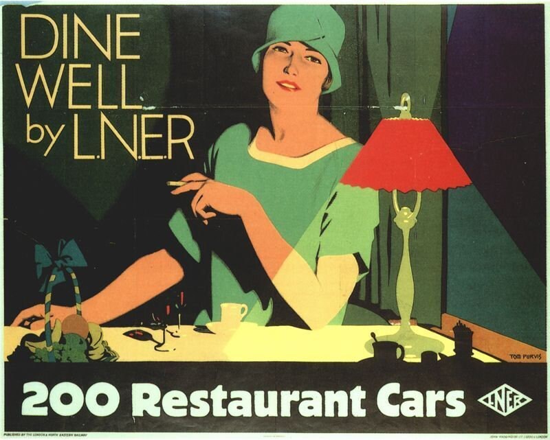 1920's Lner Dining Car Avert Railway Poster A3/a2 Print - Etsy