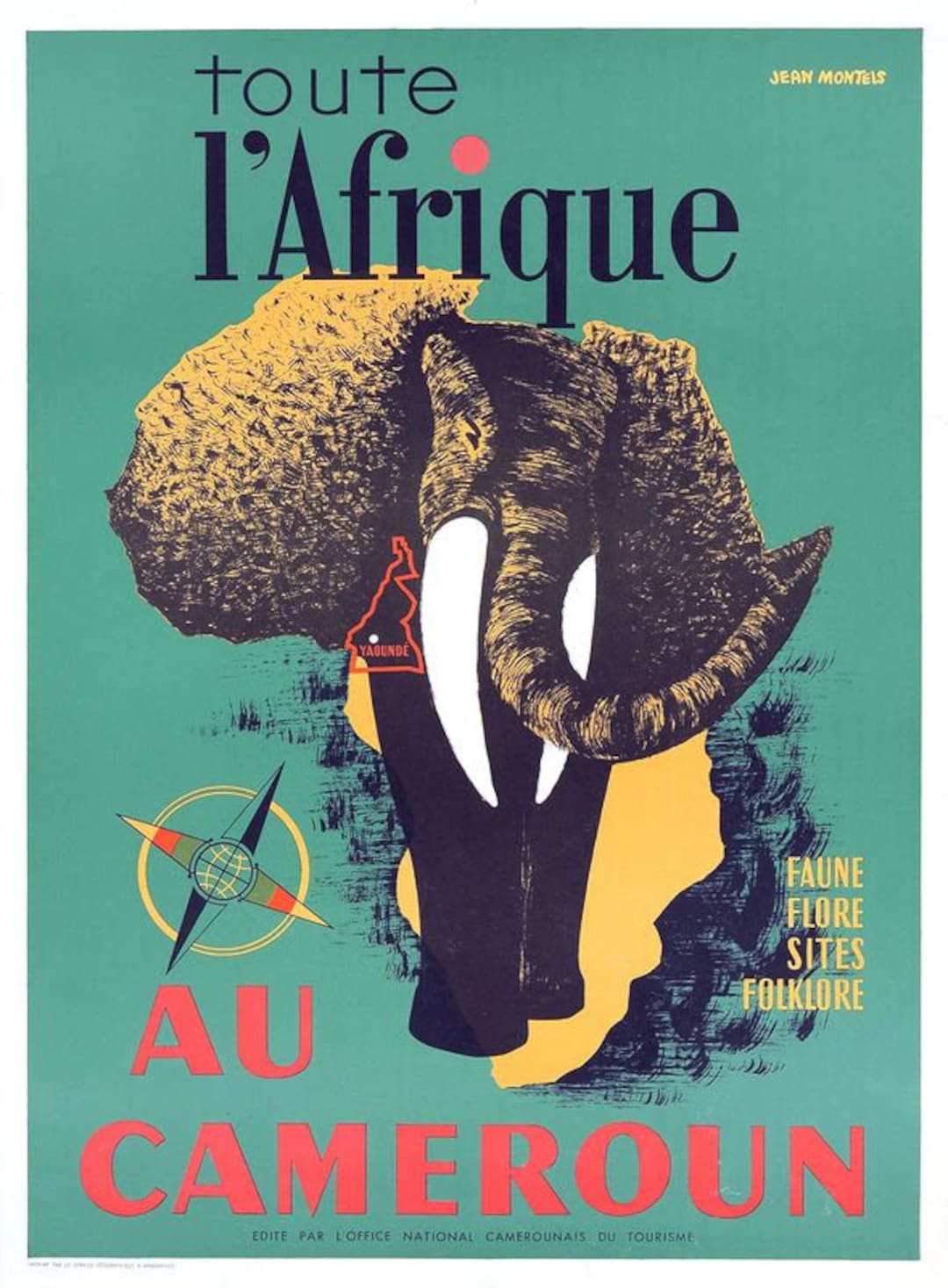 Vintage Cameroon Tourism Poster Print A3/A4 - Etsy