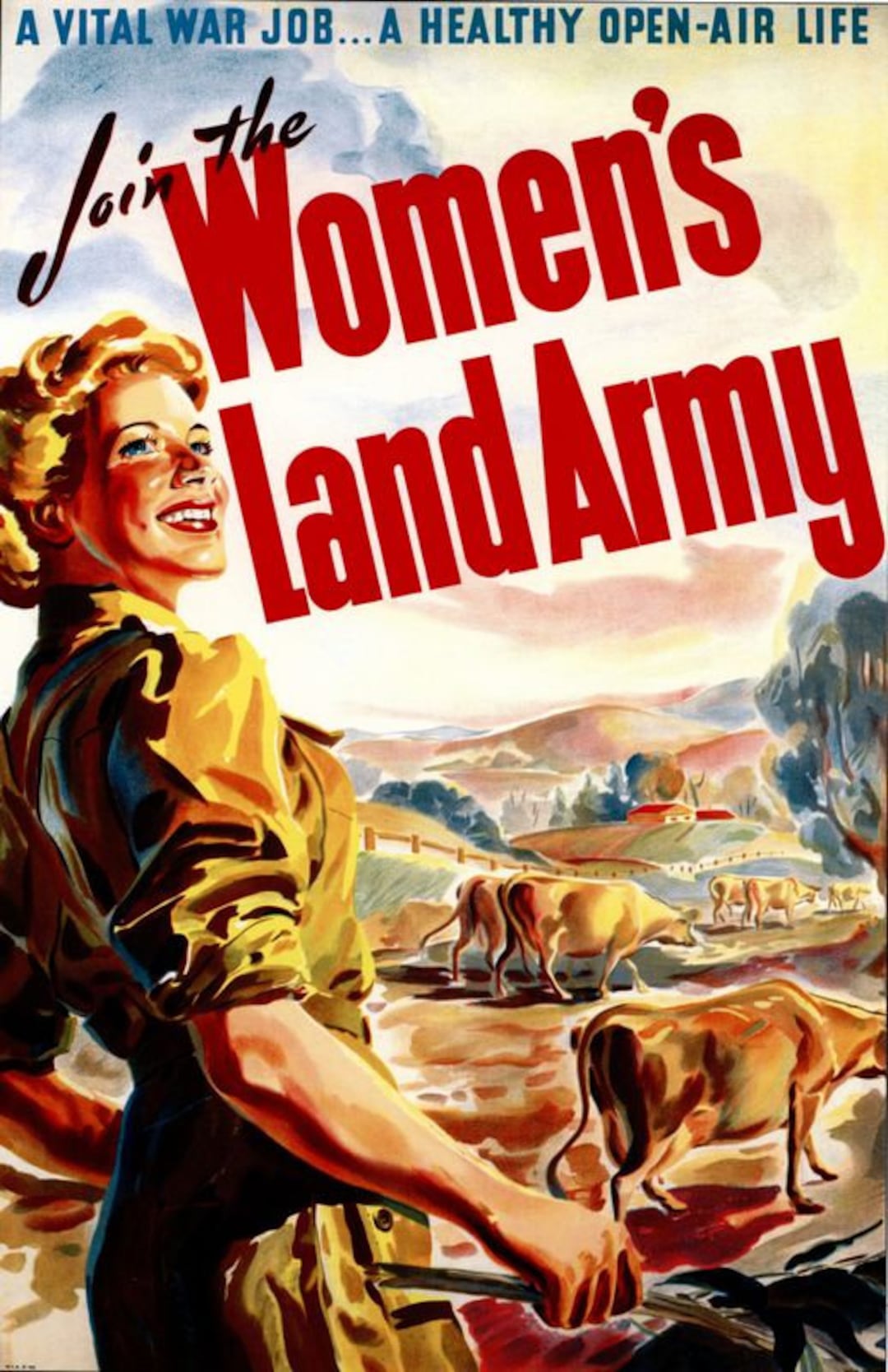 Vintage WW2 Womens Land Army Recruitment Poster Print A3/A4 - Etsy