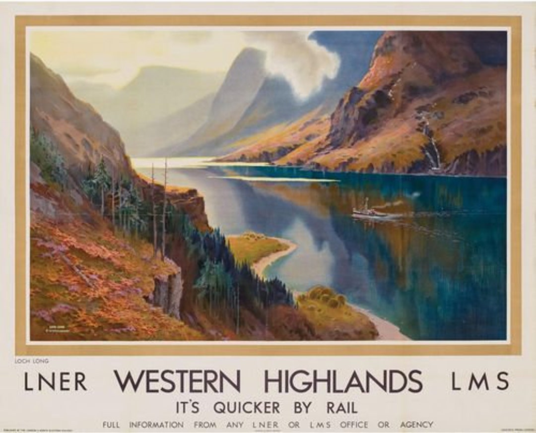 Vintage LNER Loch Long Western Highlands Poster A3/A4 - Etsy