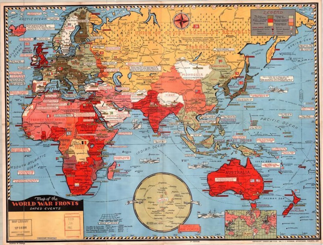 1943 Map of the British Empire Poster A3/a2 Print - Etsy