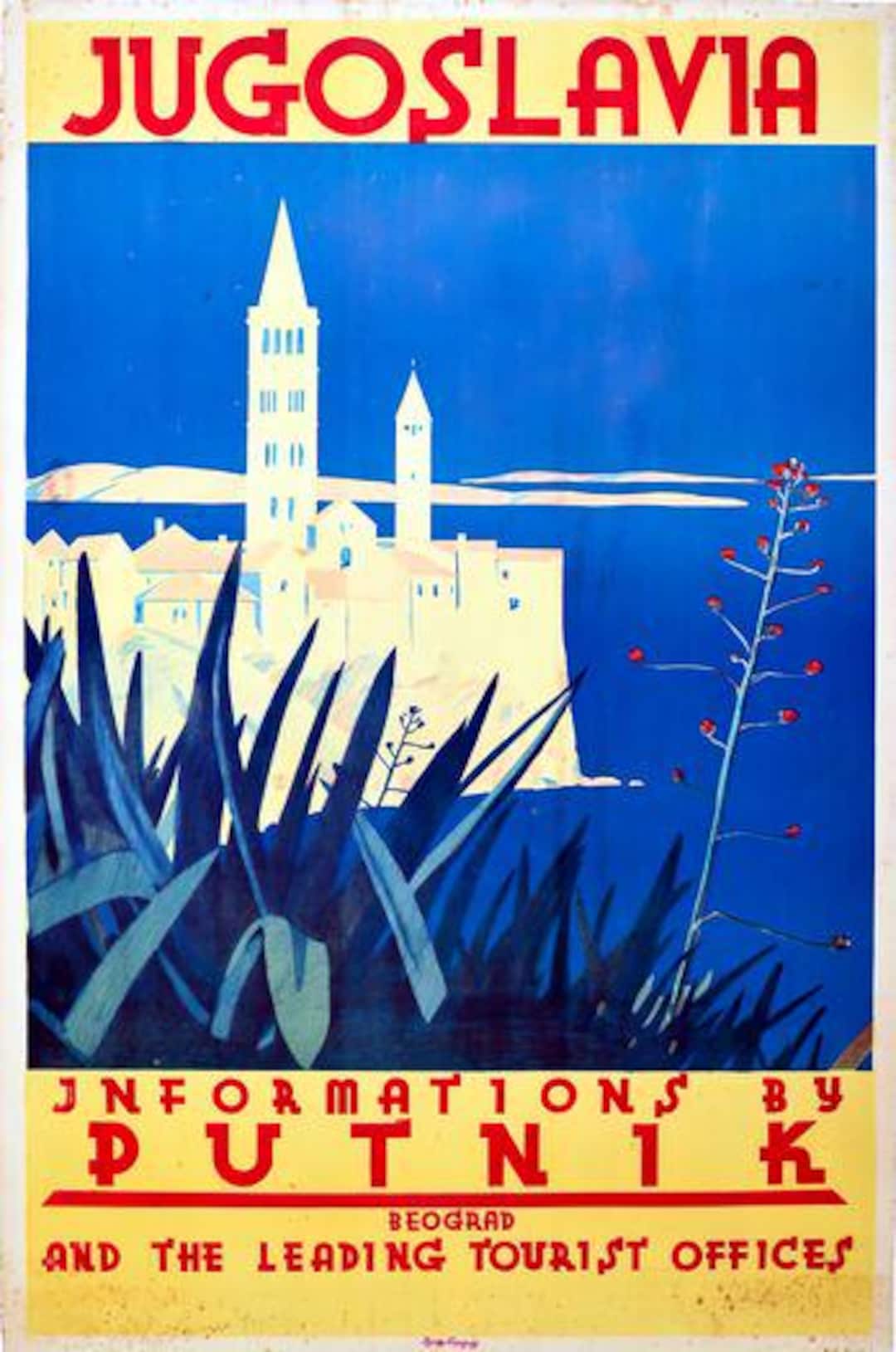 Vintage Putnik Yugoslavia Tourism Poster Print A3/A4 - Etsy