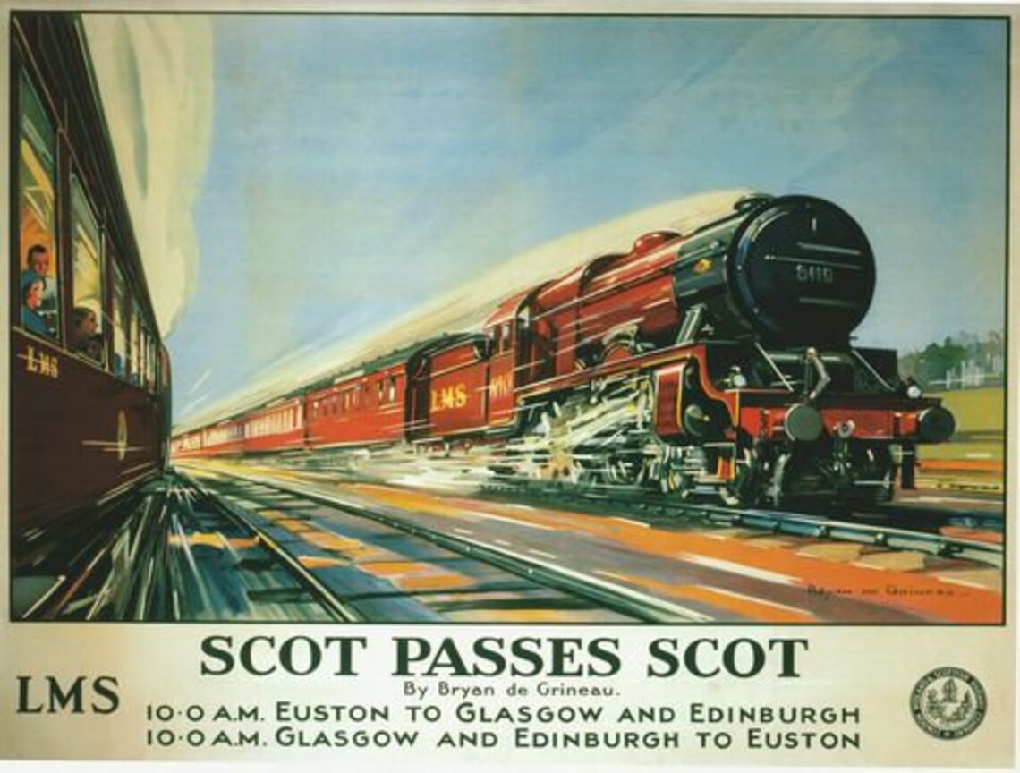 Vintage LMS Scot Passes Scot Railway Poster A4/A3/A2/A1 Print - Etsy