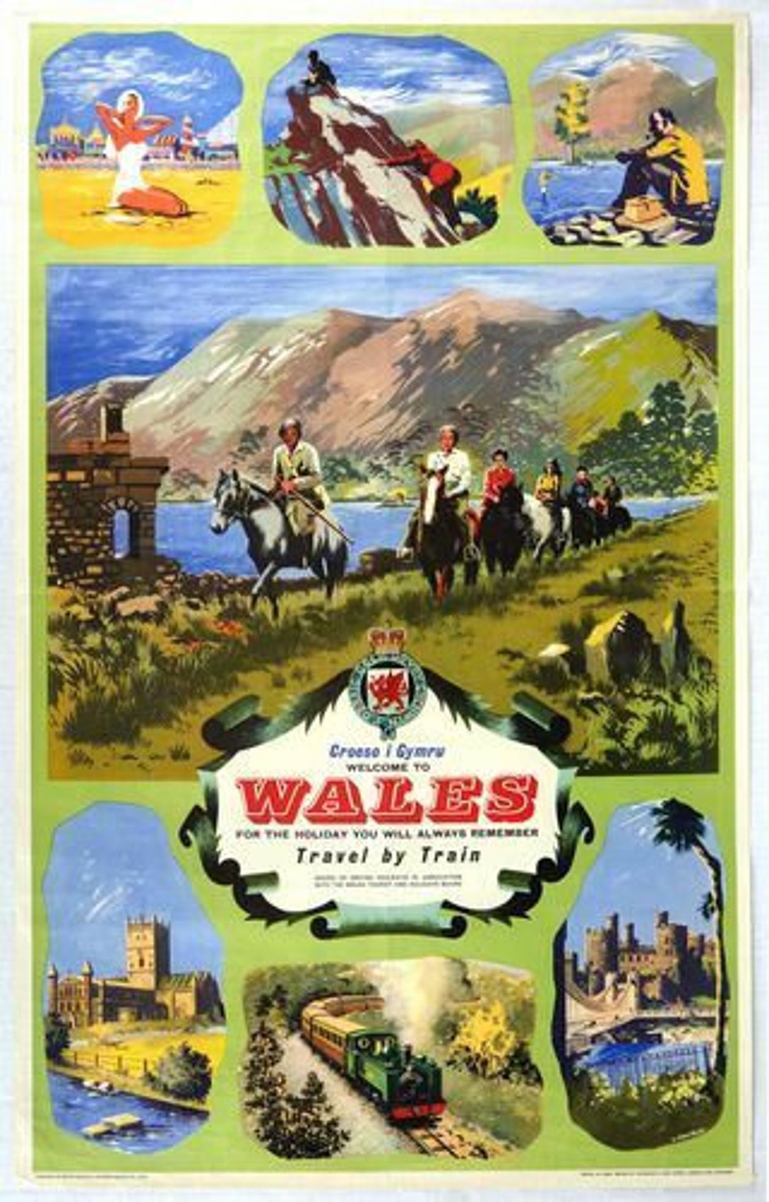 Vintage Wales by Train Railway Poster Print A3/a4 - Etsy
