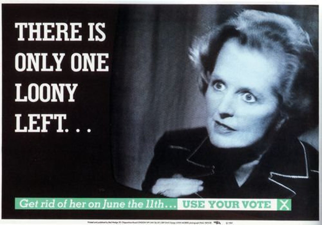 1980's Labour Party Anti Margaret Thatcher Election Poster Print A3/a4 ...